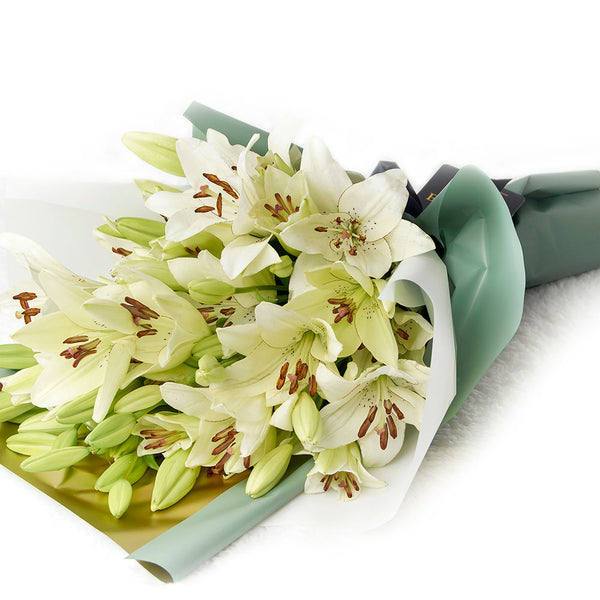 Lily Gifts | Crisp Snow Lily Bouquet - Toronto Blooms