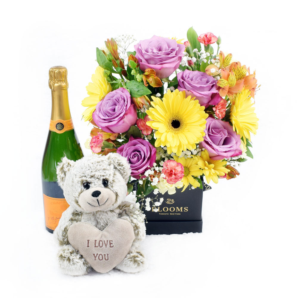 The Extravagant Floral Sunrise Mixed Arrangement & Gift Set - Toronto ...